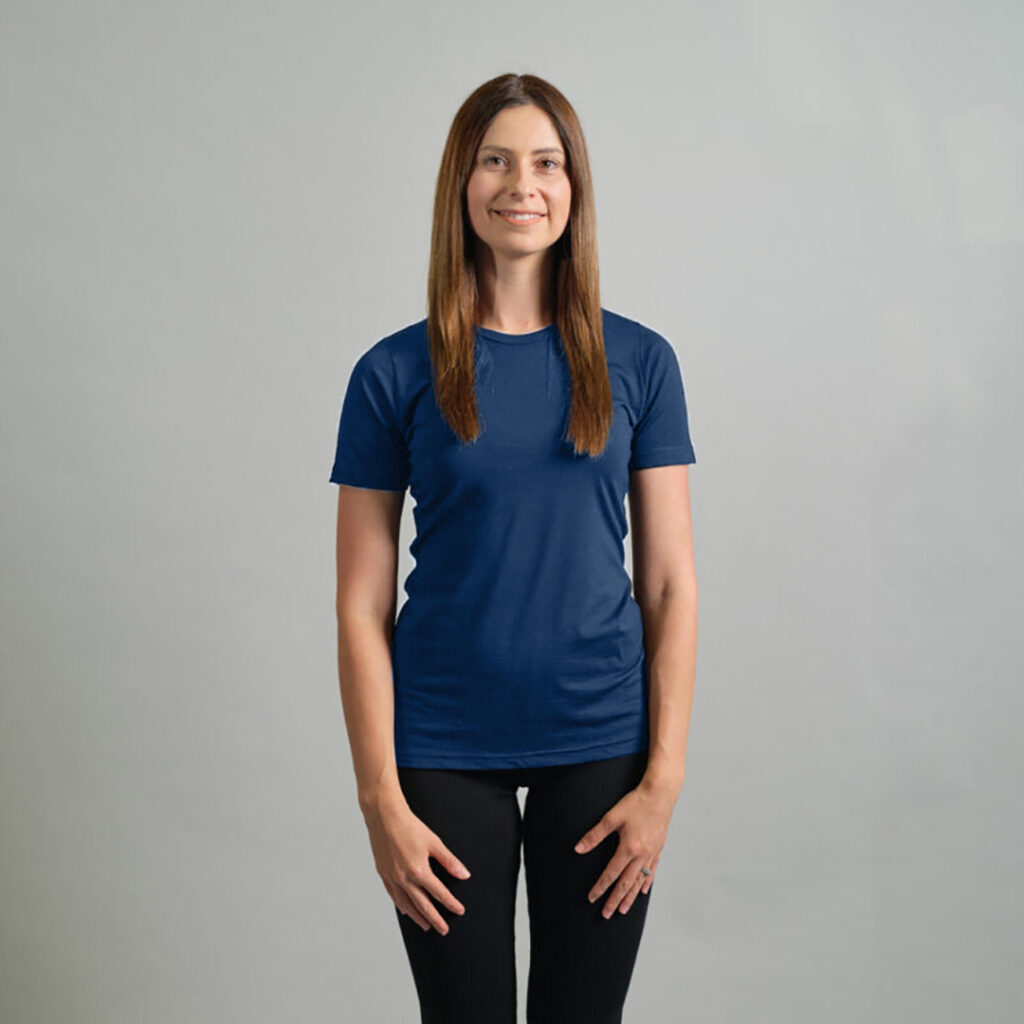 Merino Skins Lite – Ladies Short Sleeve Merino T Shirt - Navy Blue